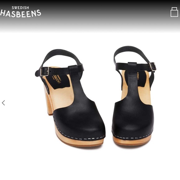 Swedish Hasbeens | Shoes | Swedish Hasbeens T Strap Sky High Clogs ...